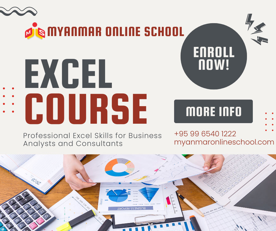 Professional Excel Skills for Business Analysts and Consultants | Myanmar Online School